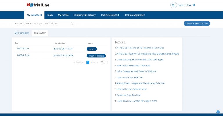 clio-matters - Welcome to TrialLine | Legal Timeline Software
