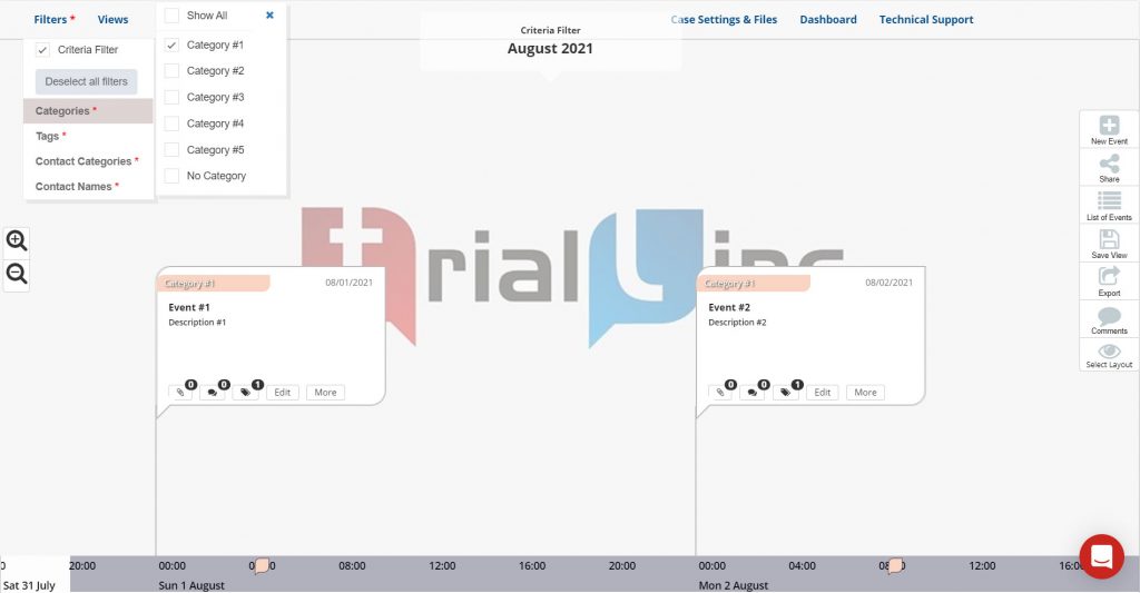 Using The Criteria Filter TrialLine Attorney Timeline Software