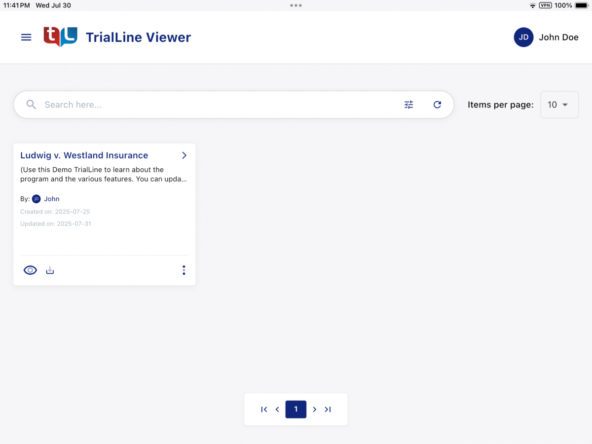 dashboard - Welcome to TrialLine | Legal Timeline Software